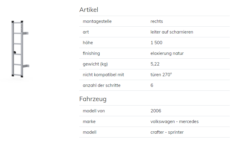 Mercedes, Sprinter, Leiter, Mobietec, Heckleiter Sprinter - MP ...